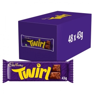 Cadbury Twirl White Dipped Chocolate Bar 43g (48 Pack)