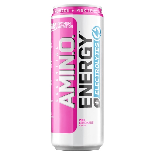 Optimum Nutrition Amino Energy Pink Lemonade Can 250ml (24 Pack)