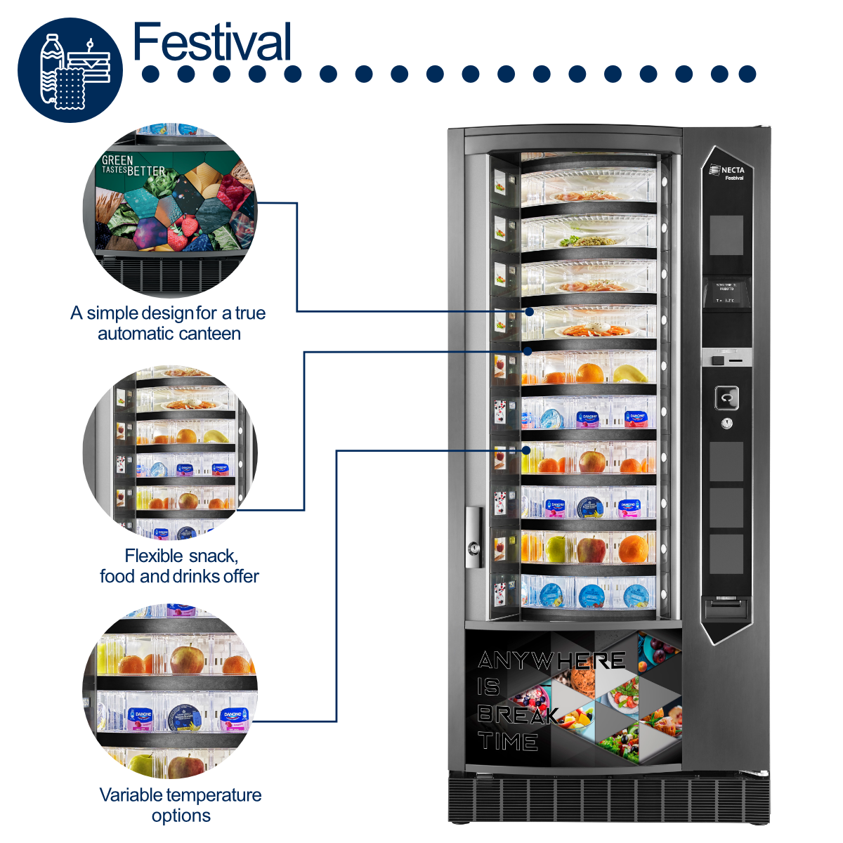 Necta FESTIVAL R290 Carousel Fresh Food Vending Machine